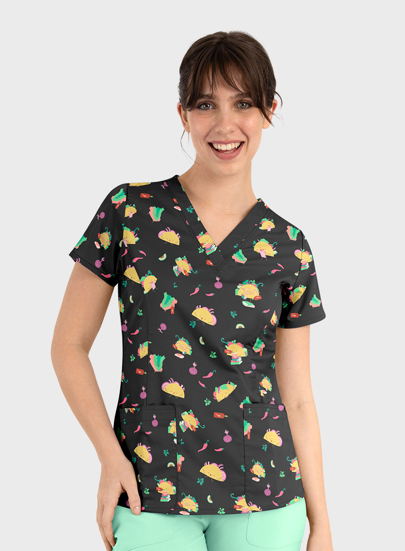 Maevn Prints 1767 Women’s V-Neck Print Top